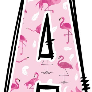 Flamingo Alphabet Doodle Font Letters Tropical Numbers PNG Font ...