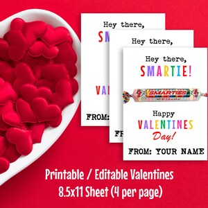 Smarties Valentine Cards, Candy Valentines, Printable Valentines, Hey ...