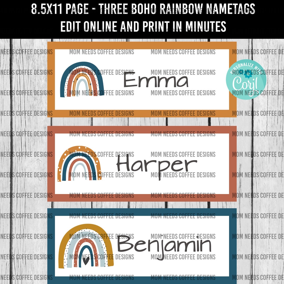 Classroom Name Tags, Rainbow Classroom Name Labels, Classroom Decor ...