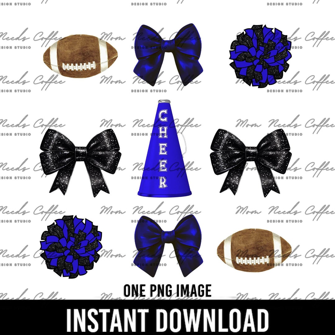 Cheer Football Coquette Bows PNG, Gameday Sublimation, Cut and Print ...
