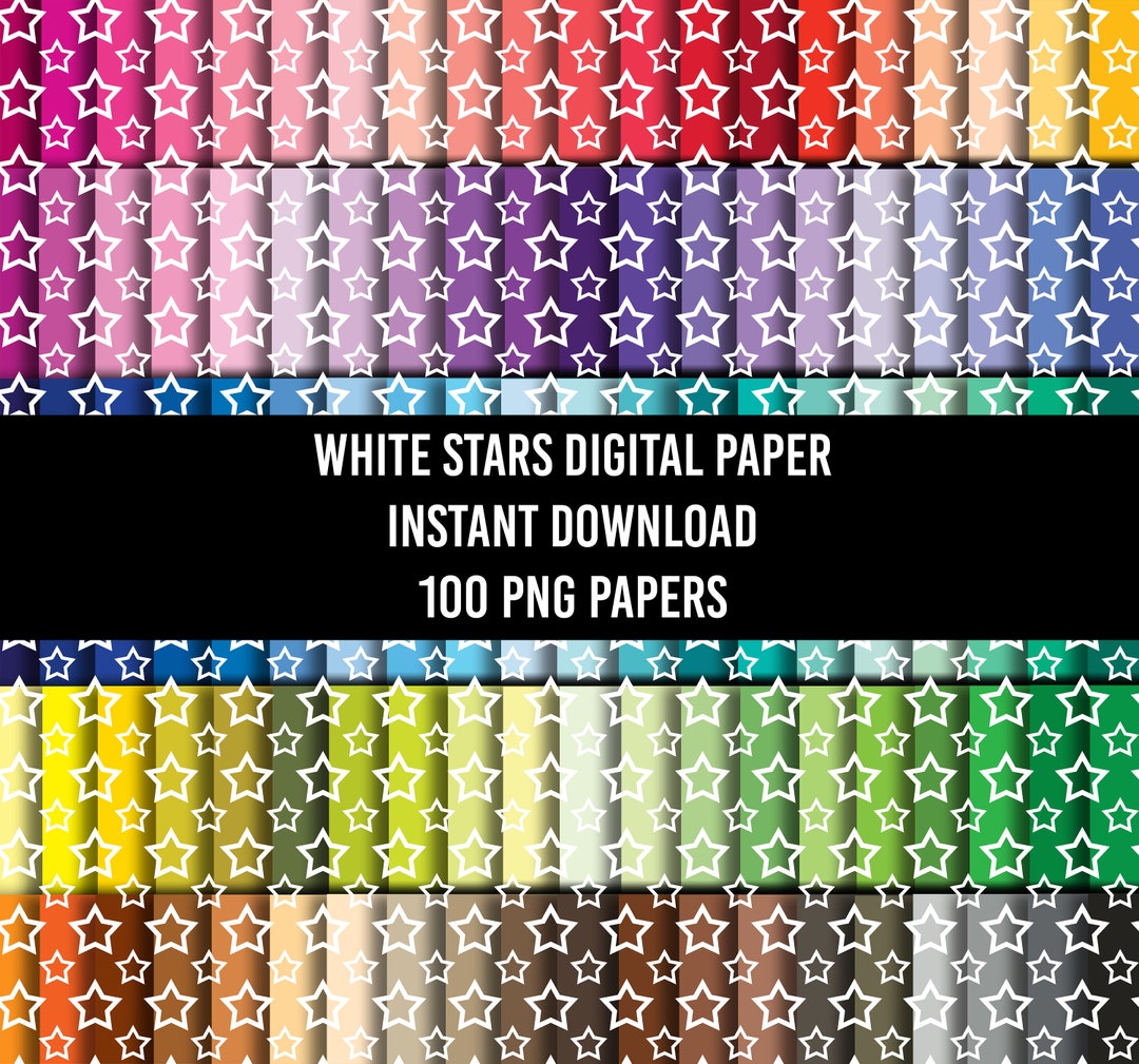 100 Stars Digital Papers, Commercial Use Instant Download Patriotic ...