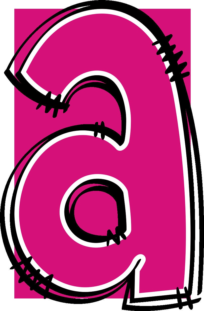 Pink Doodle Alphabet, PNG Bulletin Board Letters, Classroom Decor ...