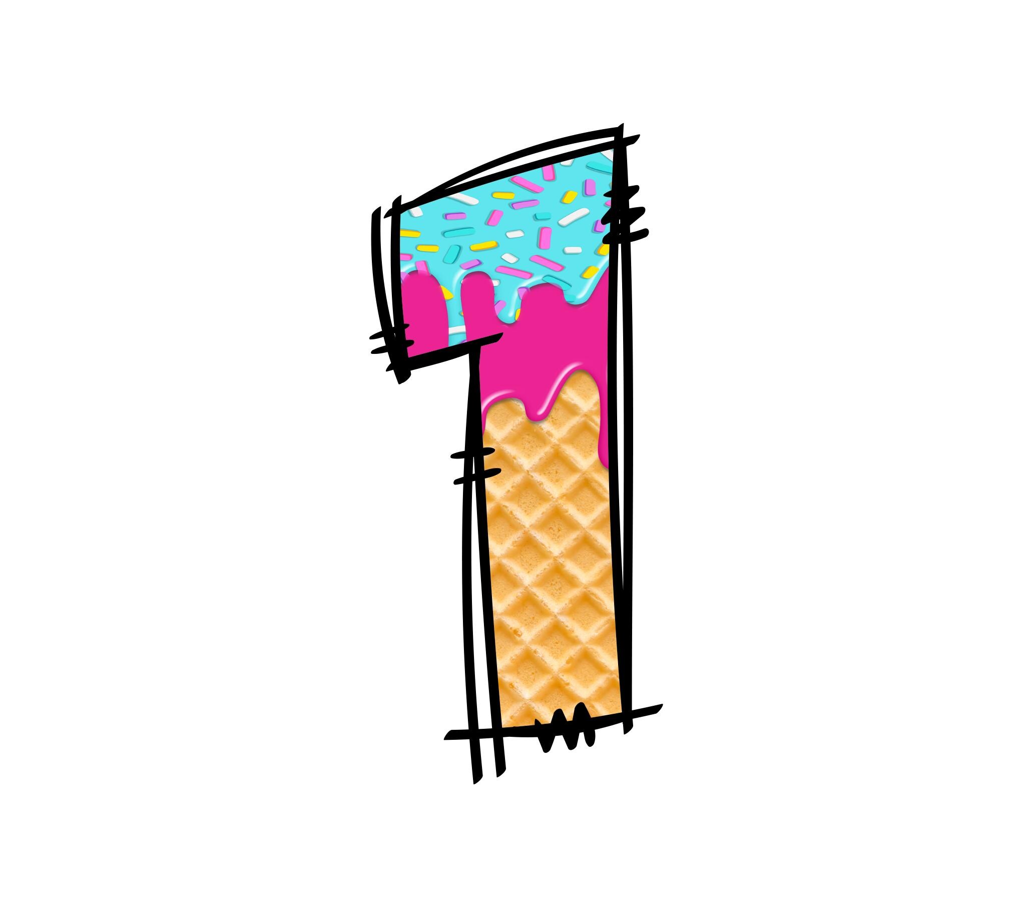 Ice Cream Drip Doodle PNG Alphabet, Pink & Blue Drippy Doodle Letters ...