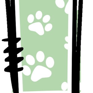 Green Paw Print Alphabet Doodle Font Letters Dog Numbers Puppy ...