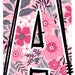 Retro Flower Alphabet Doodle Font Letters Floral Numbers PNG Font ...