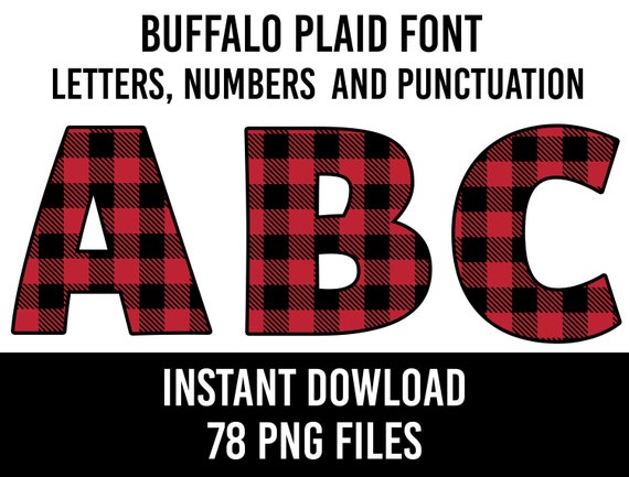 Red Buffalo Plaid Alphabet 26 Flannel Letters Buffalo Plaid - Etsy