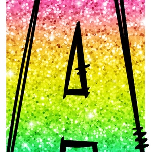 Rainbow Glitter Alphabet Doodle Font Summer Letters Numbers PNG Font ...