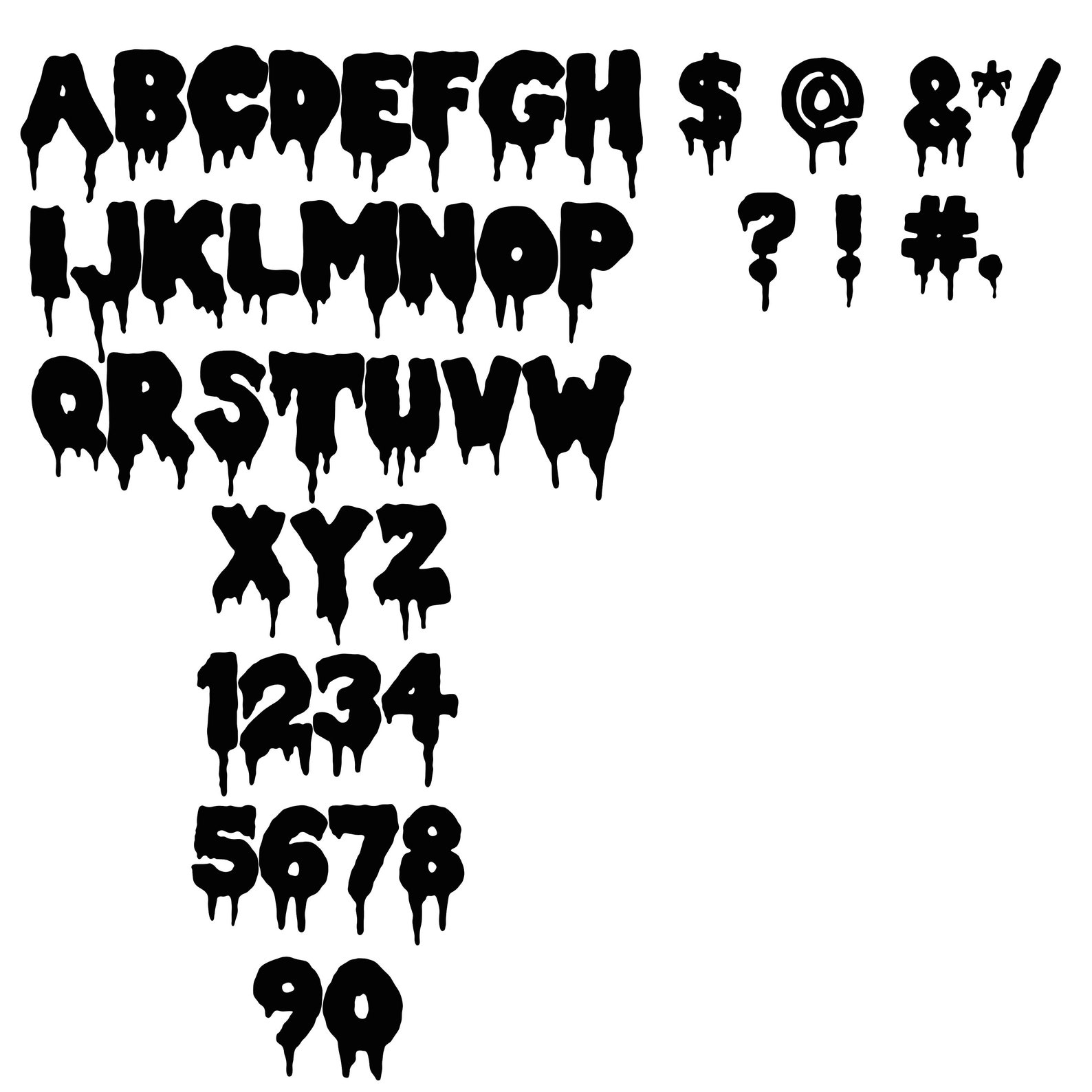 Slime Alphabet 45 Letters Slime Numbers PNG Font Halloween | Etsy