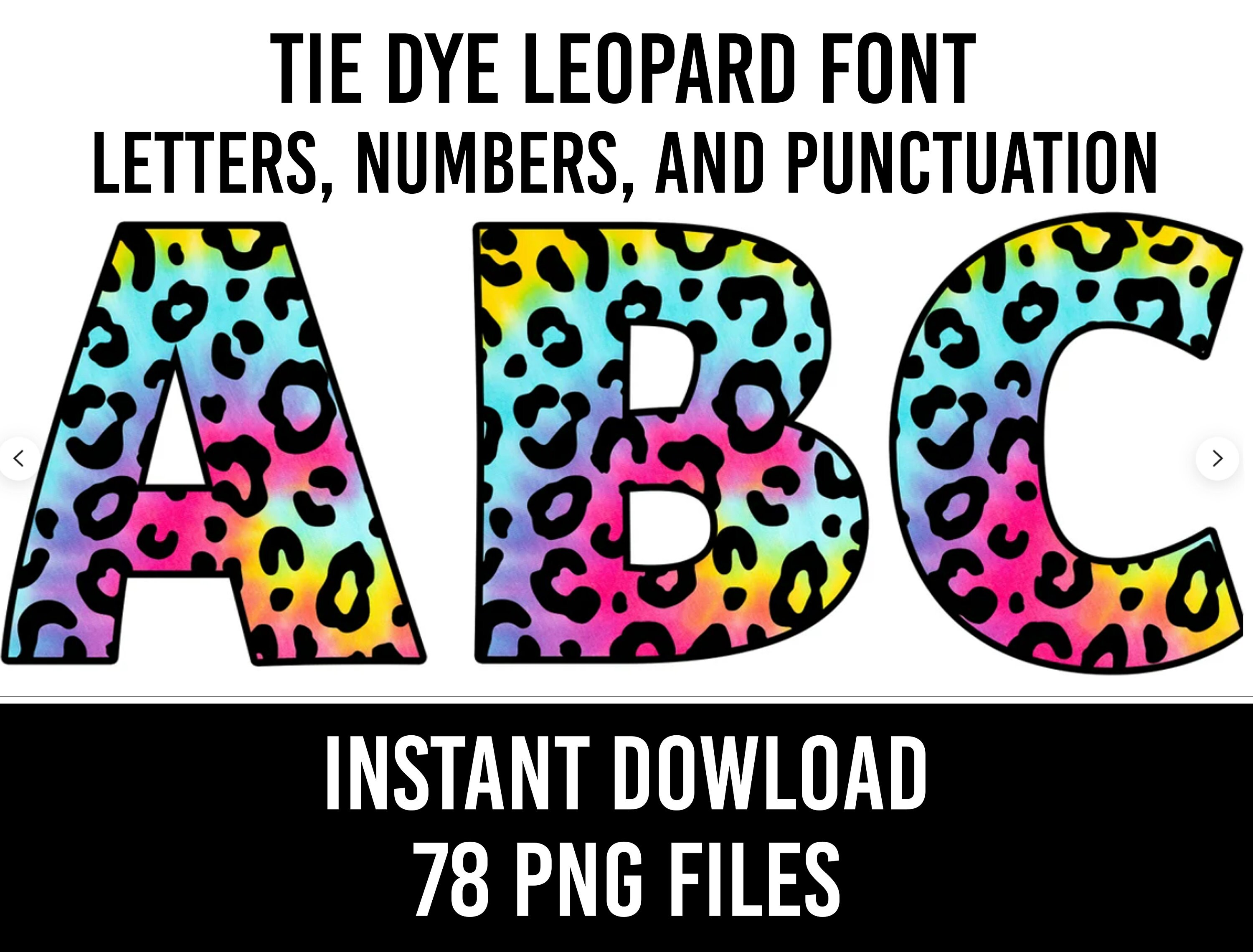 Rainbow Leopard Print Alphabet 78 Letters Leopard Print - Etsy