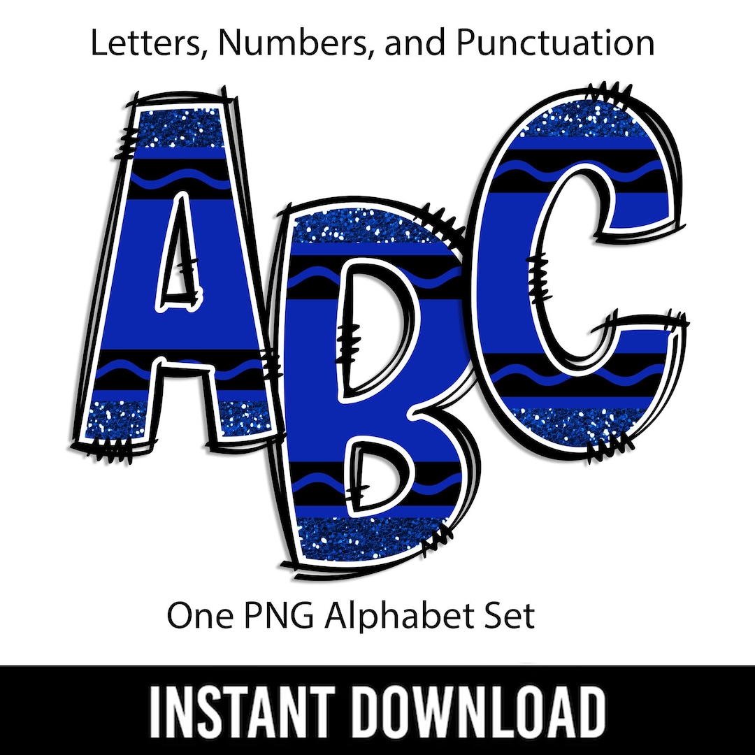 Blue Crayon Alphabet Doodle Font Letters Crayons Numbers PNG Crayon ...