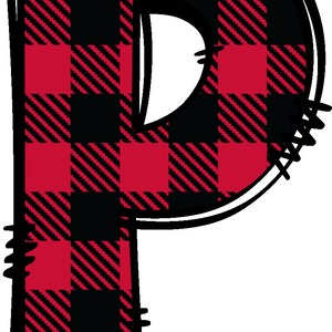 Plaid Alphabet Doodle Font Letters Buffalo Plaid Print Numbers PNG ...