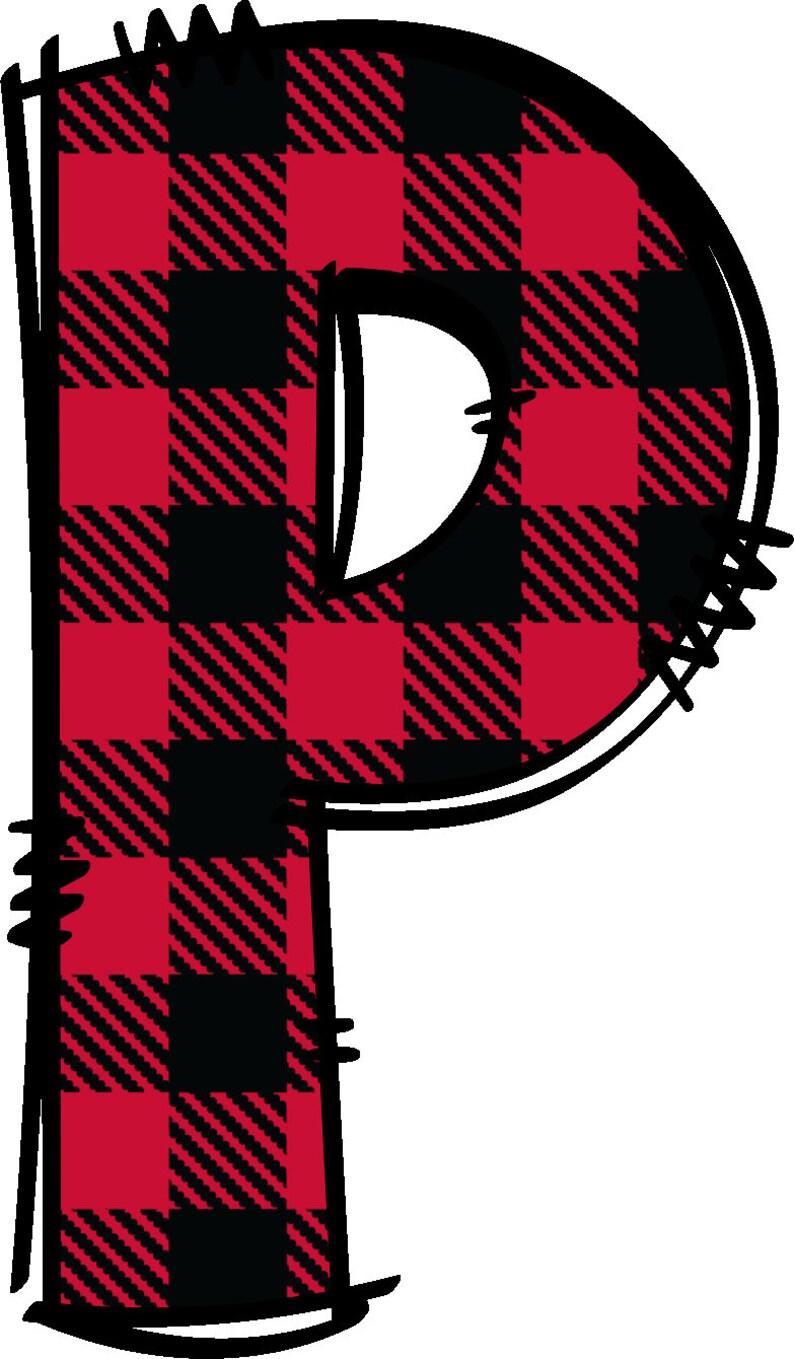 Plaid Alphabet Doodle Font Letters Buffalo Plaid Print Numbers PNG ...