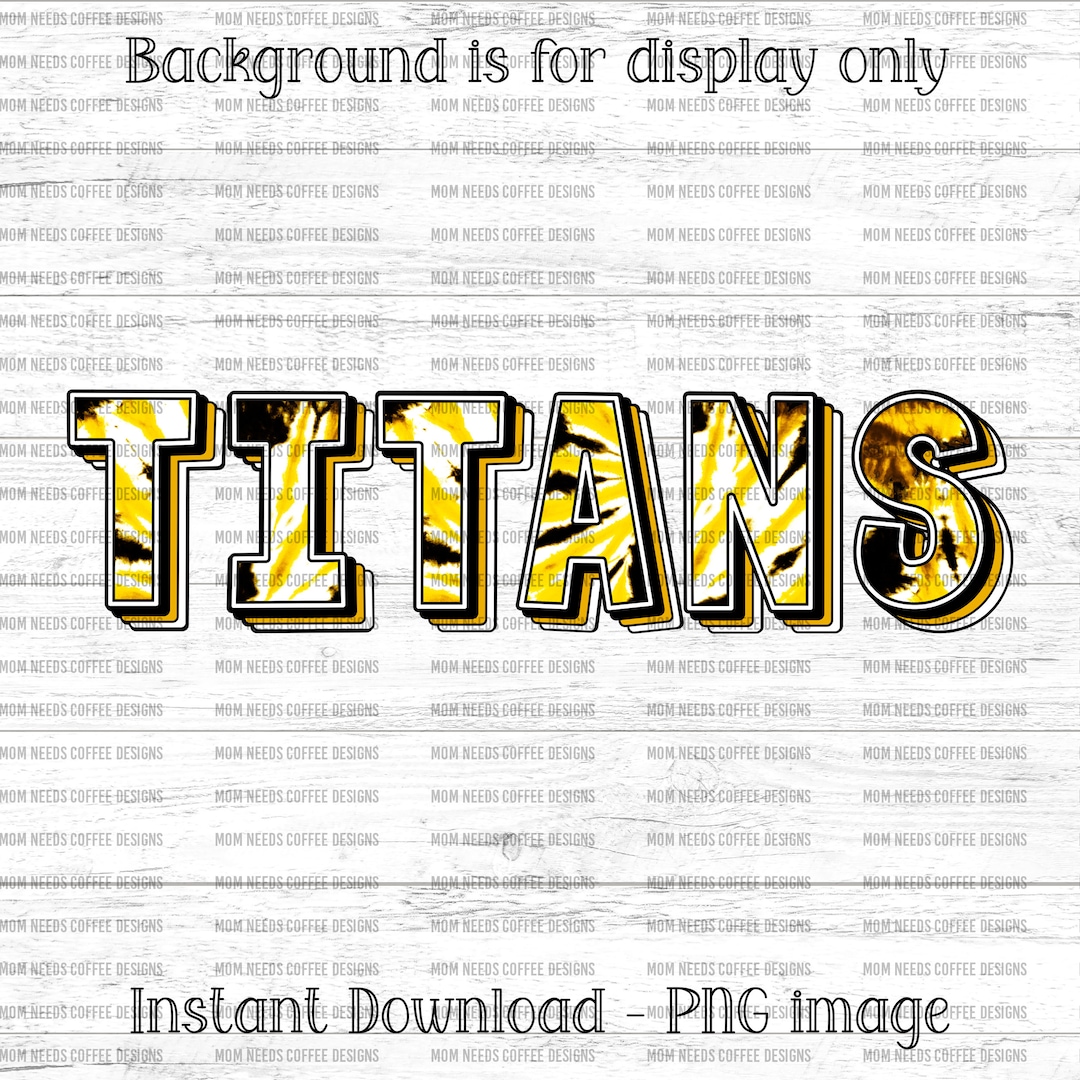 Titans PNG Transfer Mascot Digital Download PNG, Tie-dye, Yellow and ...