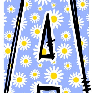 Daisy Alphabet Doodle Font Letters Floral Numbers PNG Daisy Flower ...