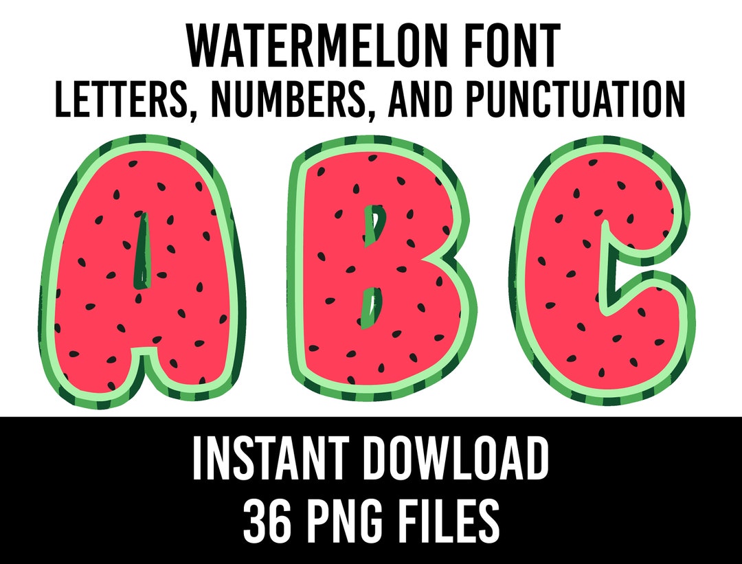 Watermelon Alphabet 78 Watermelon Letters Watermelon Numbers - Etsy