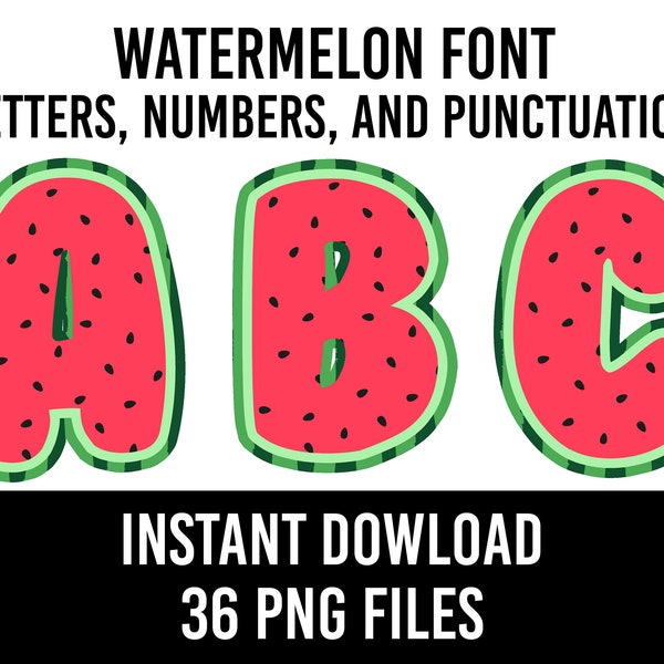 Watermelon Font Png - Etsy