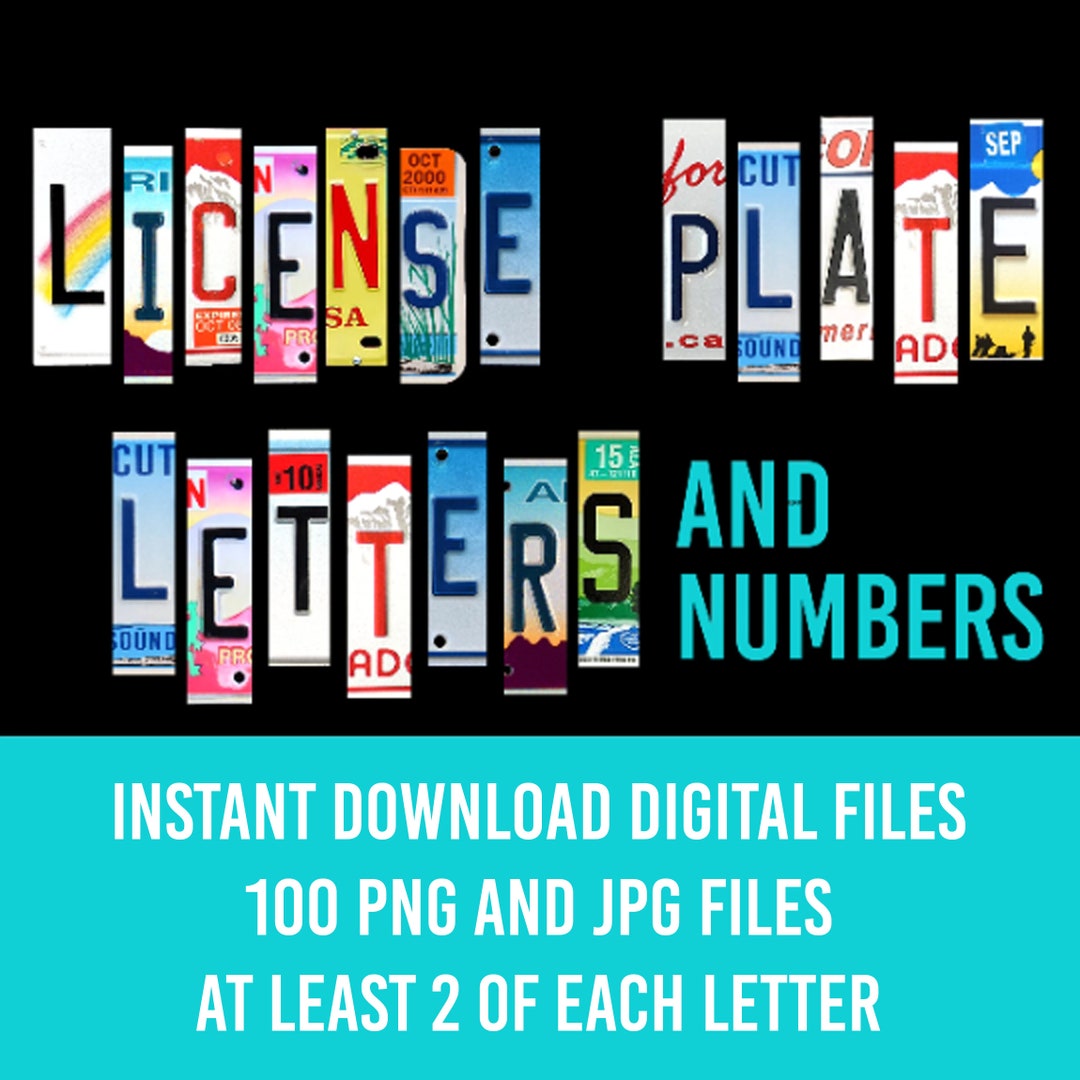 License Plate Alphabet, 101 Letters, License Plate Numbers, PNG, JPG ...