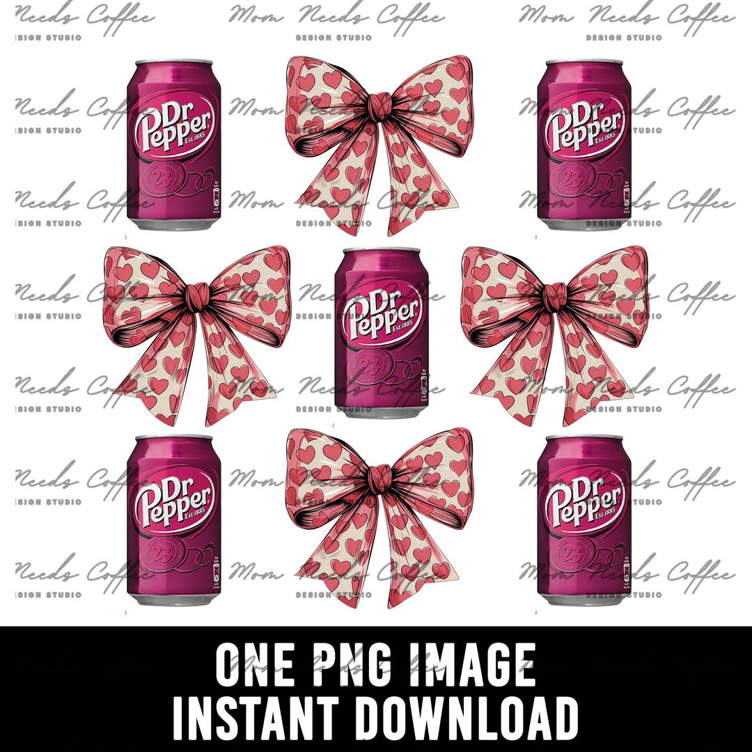 Dr Pepper + Bows PNG Digital Download | Checkered Coquette Bow | Dr Pepper Sublimation | Trendy ...