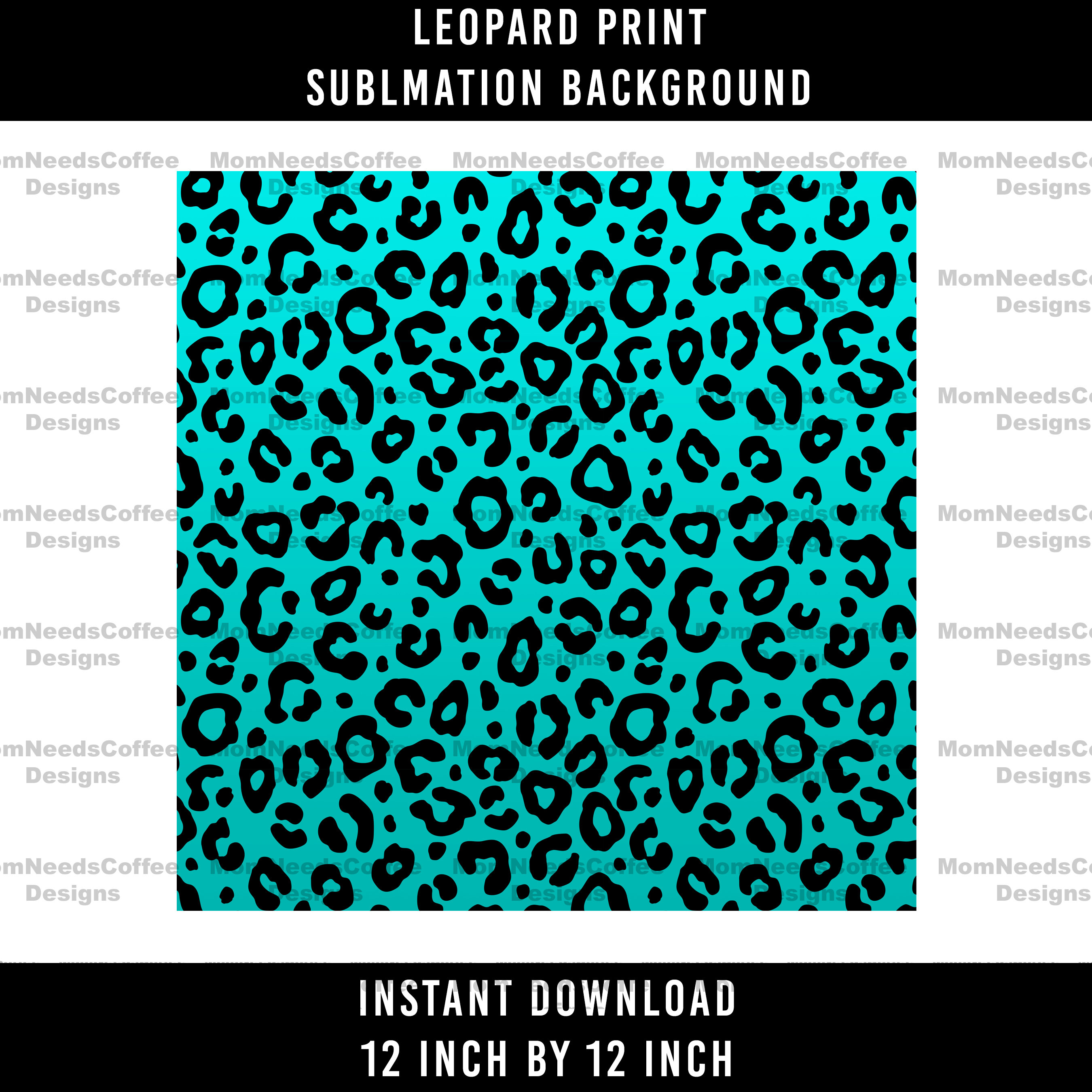 Turquoise Leopard Print Sublimation Background Blue Leopard | Etsy