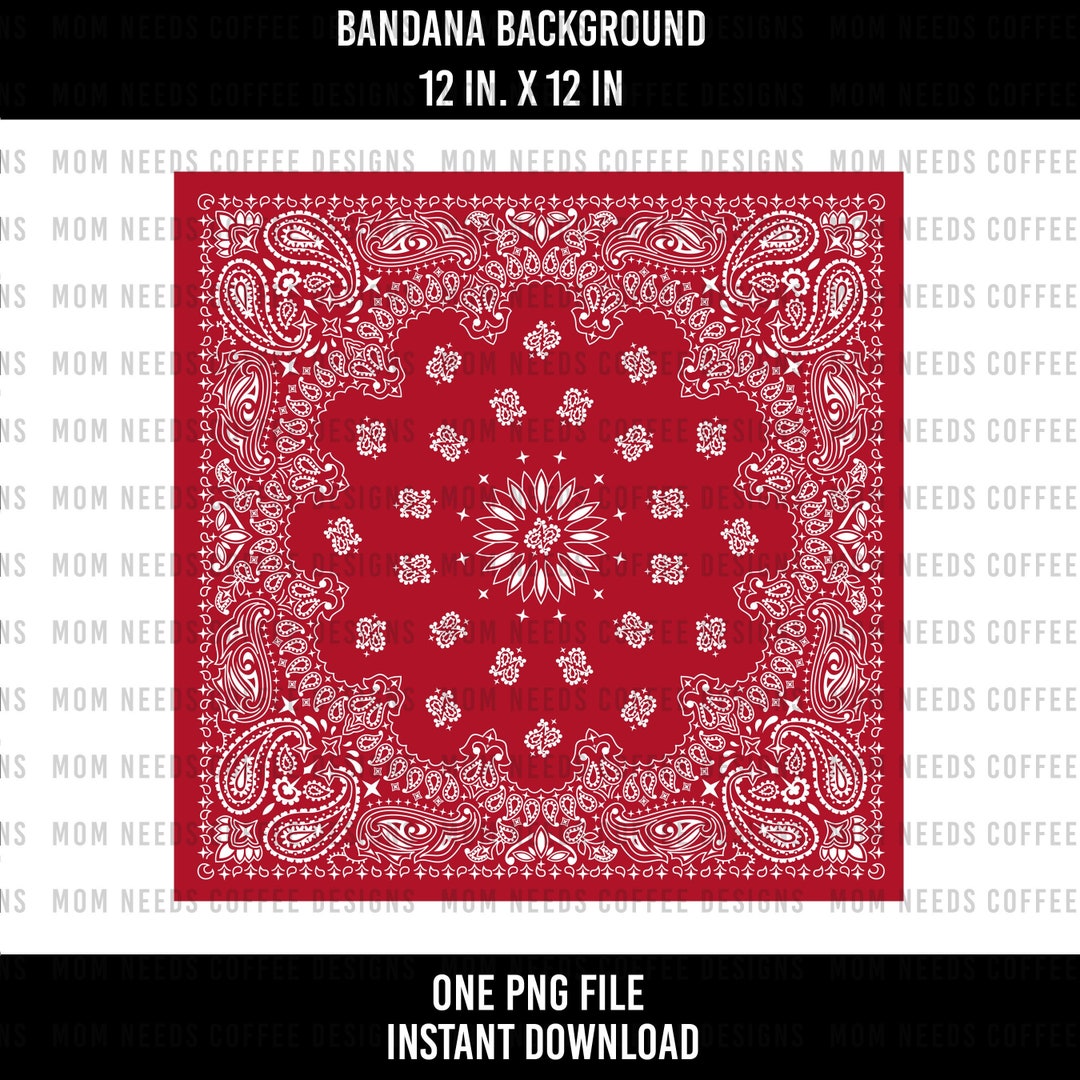 Red Bandana Sublimation Background Clipart PNG Western Print ...