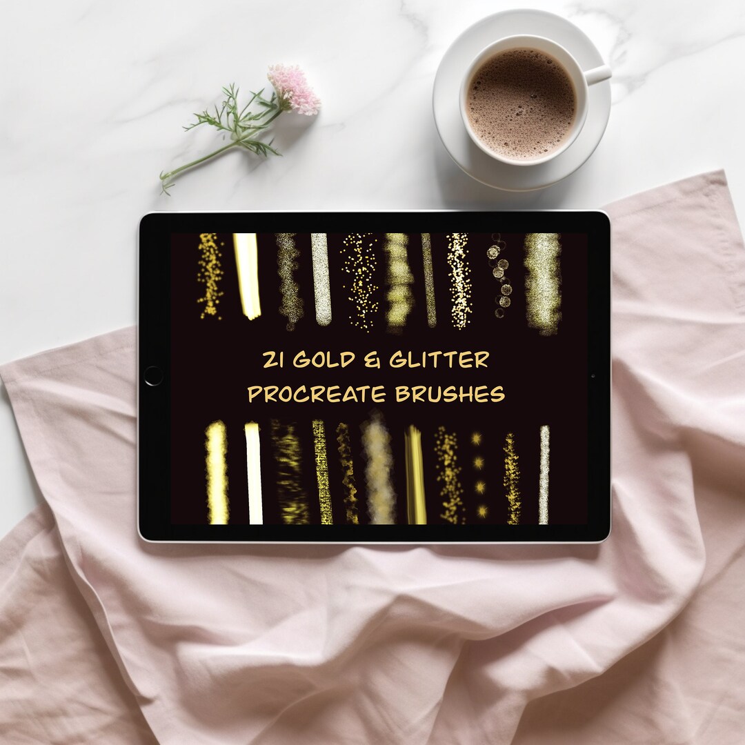 Gold Procreate Brushes, Glitter Procreate Stamps, Procreate Brush ...