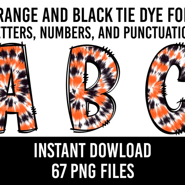 Yellow Black Tye Dye Letters Png - Etsy