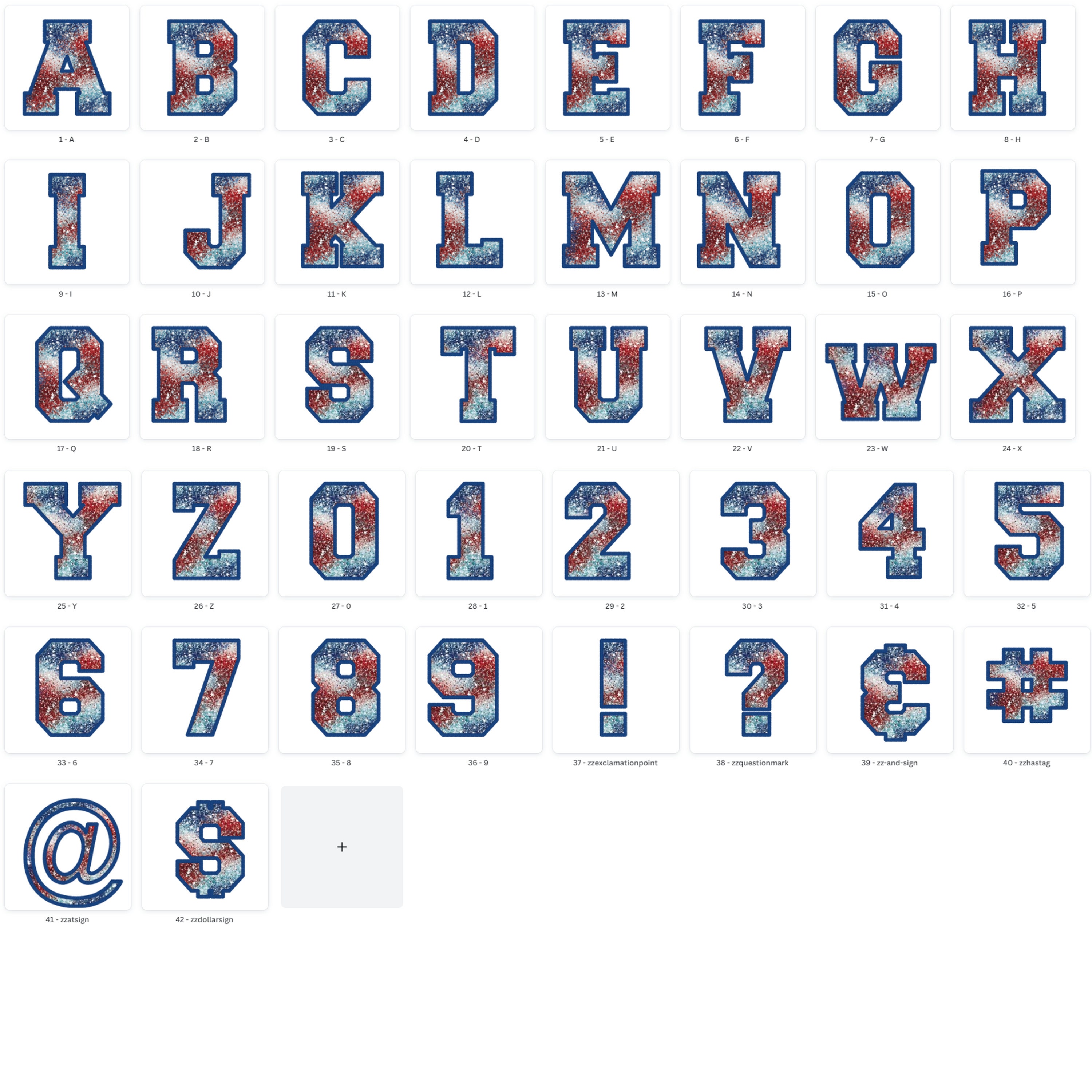 Fourth of July Alphabet, PNG, Glitter, 4th of July Letters, Sublimation ...