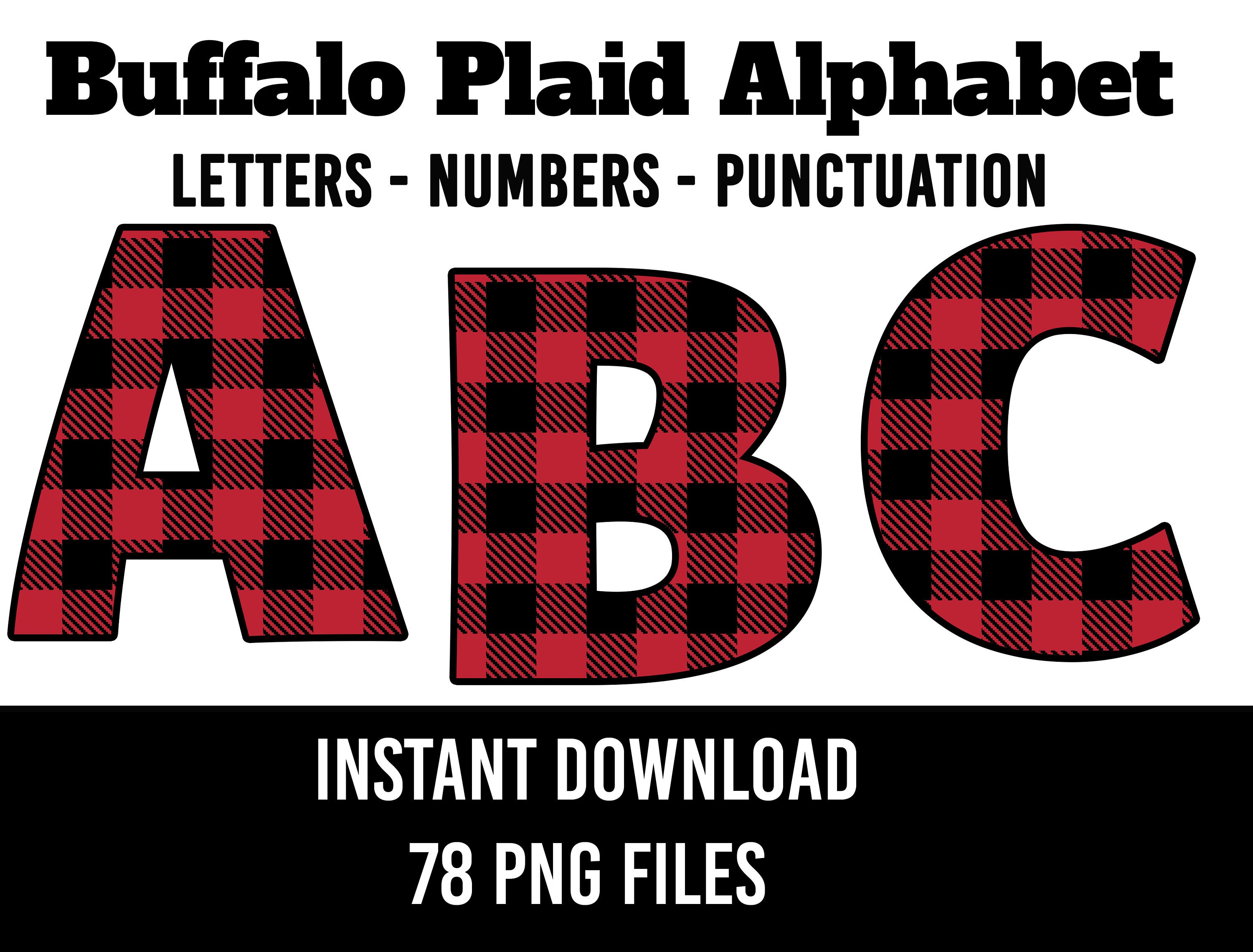 Red Buffalo Plaid Alphabet 26 Flannel Letters Buffalo Plaid | Etsy