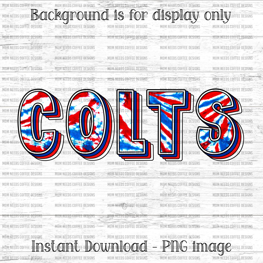 Colts PNG Transfer Mascot Digital Download PNG, Tie-dye, Red and Blue ...