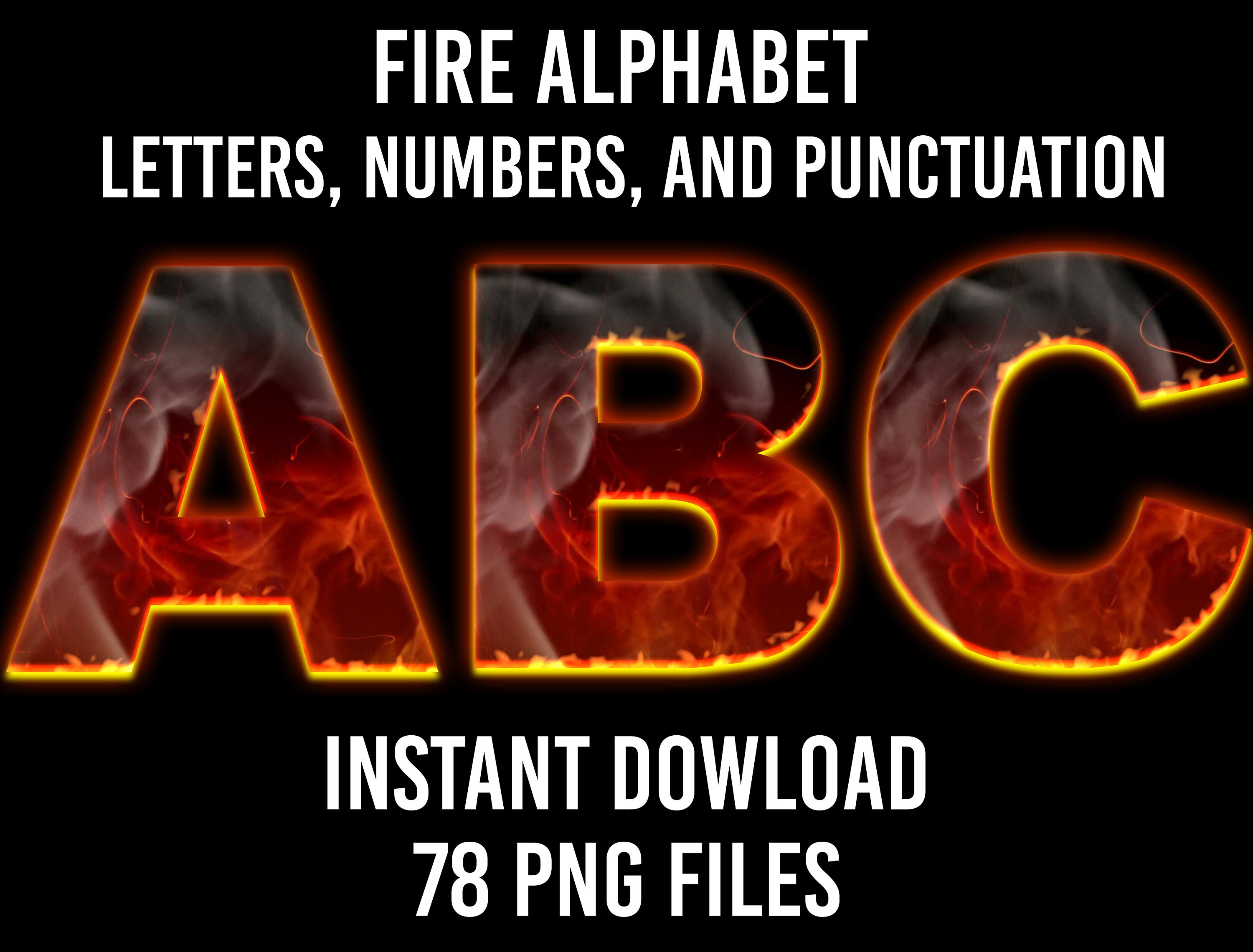 Fire Alphabet Letters