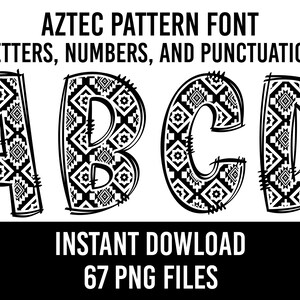 Aztec Alphabet Doodle Font Letters Aztec Numbers PNG Navajo - Etsy