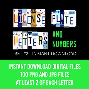 License Plate Alphabet Letters License Plate Numbers PNG Font License ...