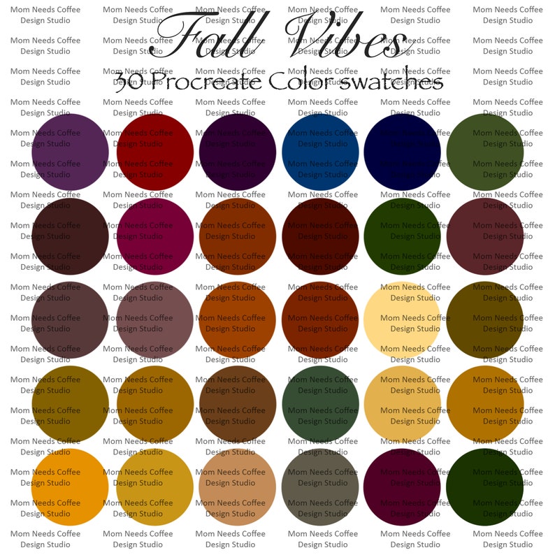 Procreate Color Palette Fall Colors Procreate Swatches JPG - Etsy