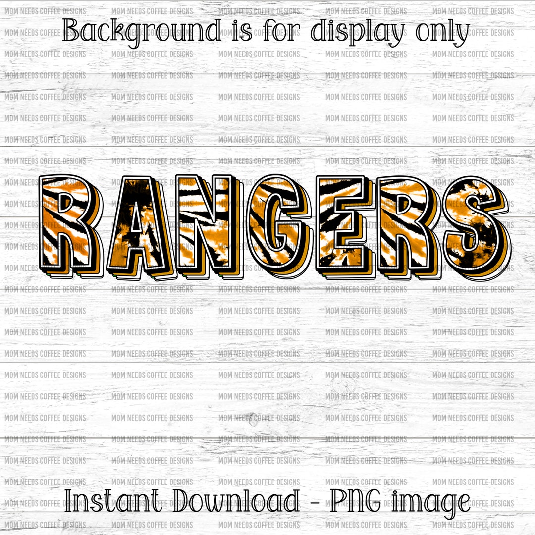Rangers PNG Transfer Mascot Digital Download PNG, Tie-dye, Orange and ...