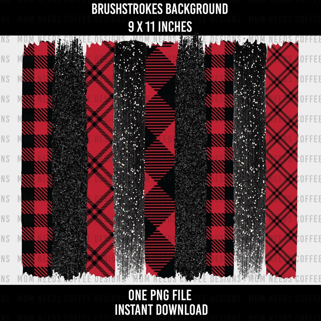 Red and Black Plaid Brushstrokes Brushstrokes Sublimation PNG Image ...
