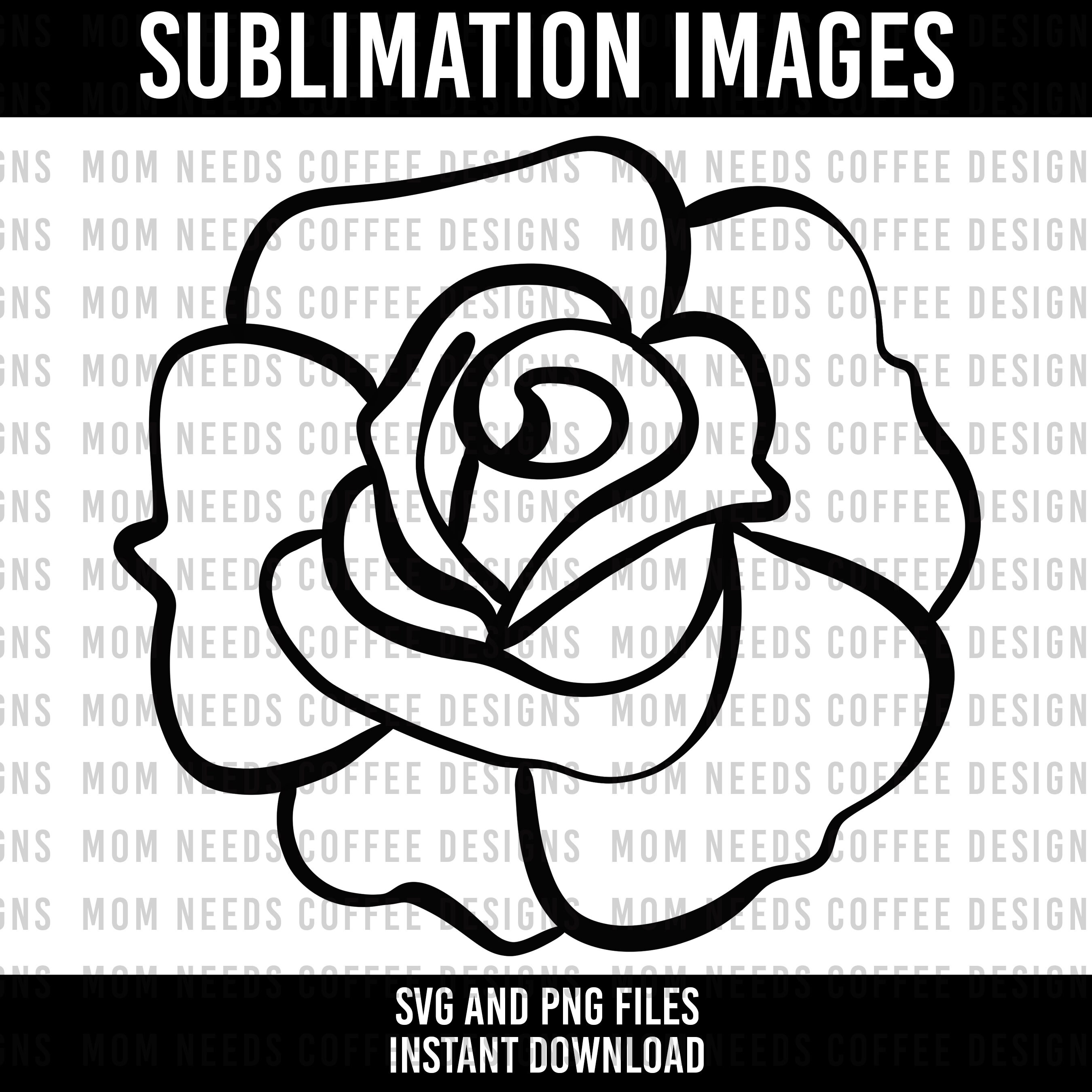 Rosa PNG Rosa SVG Contorno Sublimación de rosas Rosas - Etsy México