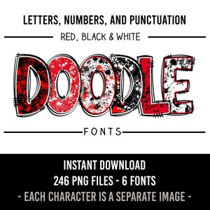 Red and Black Alphabet, Doodle Font, Letters, Sports Alpha, Team Name ...