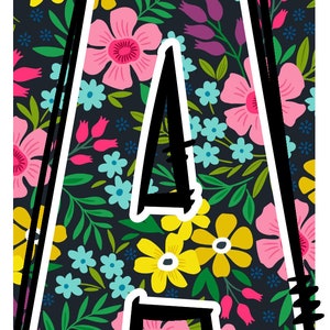 Retro Flower Alphabet Doodle Font Letters Floral Numbers PNG Font ...