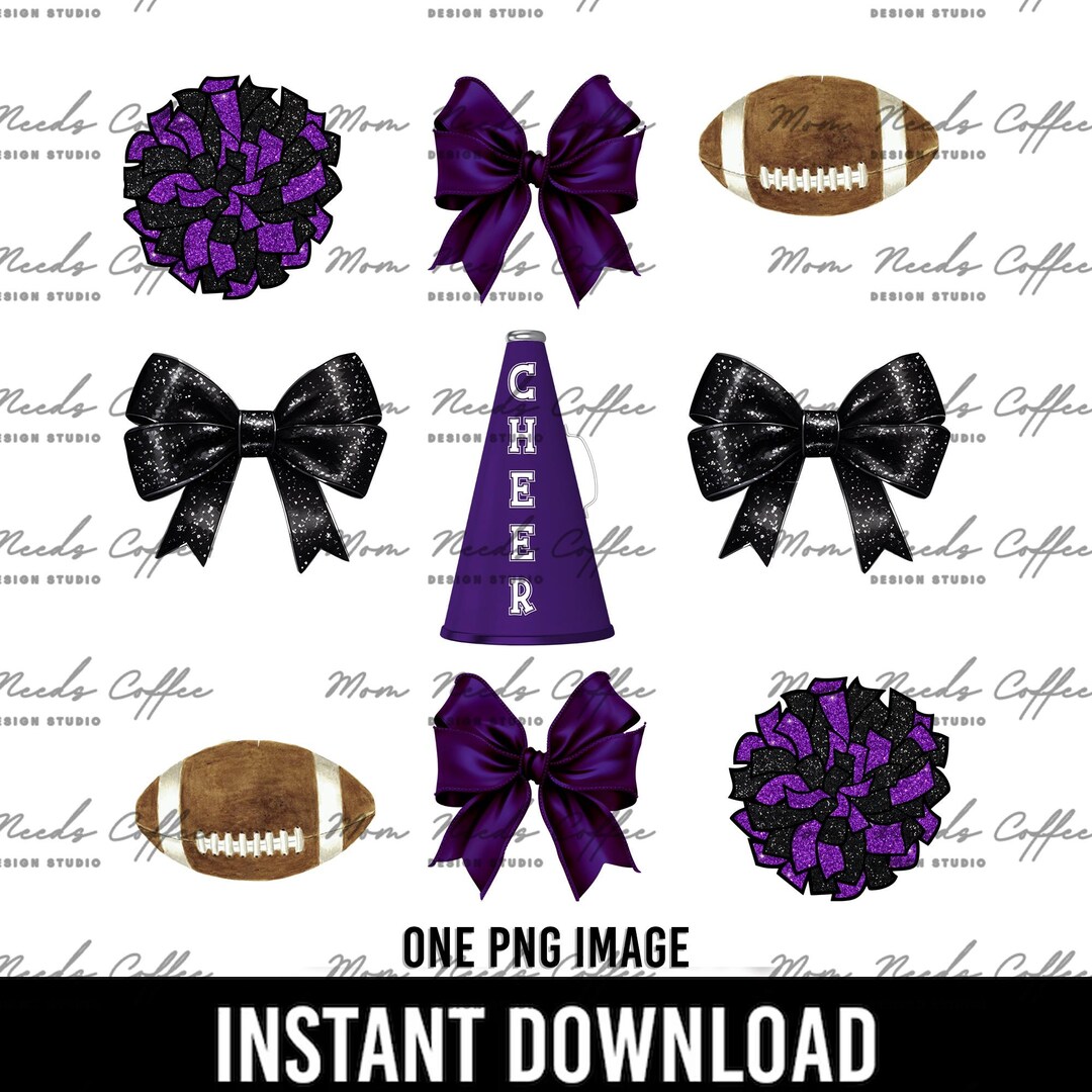 Cheer Football Coquette Bows PNG, Gameday Sublimation, Cut and Print ...