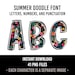 Summer Alphabet Doodle Font Letters Hawaiian Numbers PNG Tropical ...