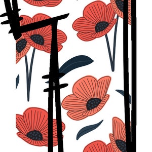 Poppy Alphabet Doodle Poppies Font Letters Floral Numbers PNG Flowers ...