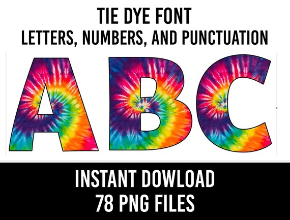 Rainbow Tie Dye Alphabet 78 Letters PNG File Sublimation - Etsy
