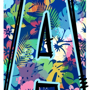 Summer Alphabet Doodle Font Letters Hawaiian Numbers PNG Tropical ...