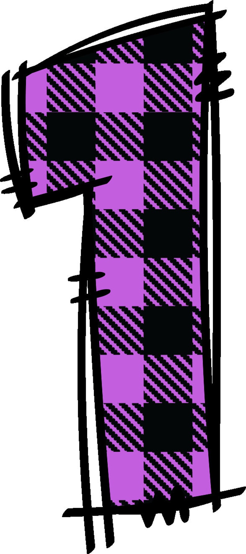 Purple Plaid Print Alphabet Doodle Font Letters Buffalo Plaid Print ...