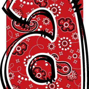 Bandana Alphabets Doodle Font Letters Western Numbers PNG Font Bandana ...