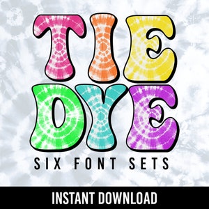 Tie Dye Alphabet Retro Font Letters Tiedye Numbers PNG Font Tie Dye ...