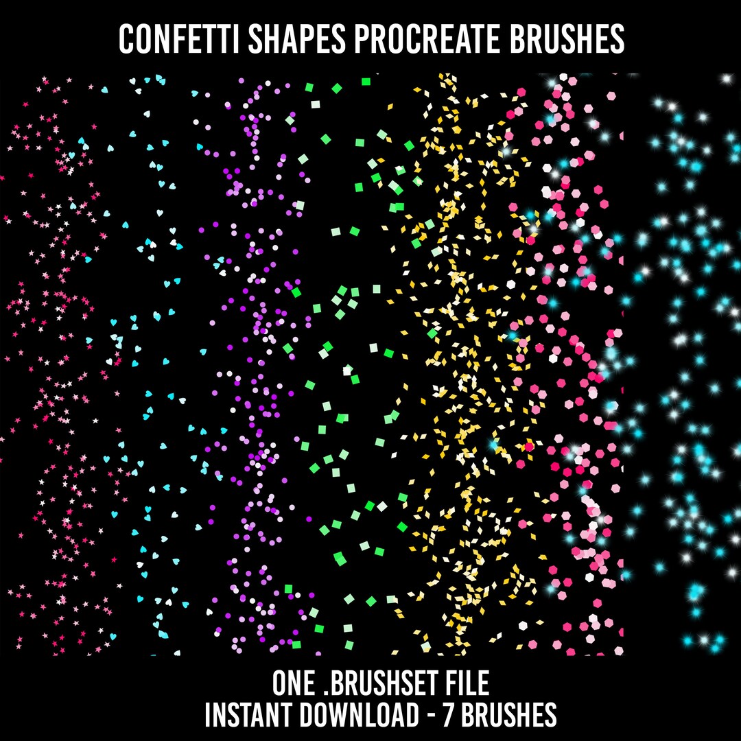Confetti Procreate Brushes, Shapes Procreate Stamps, Star Procreate ...