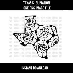 Texas PNG Texas Rose SVG Outline Texas Sublimation Home - Etsy