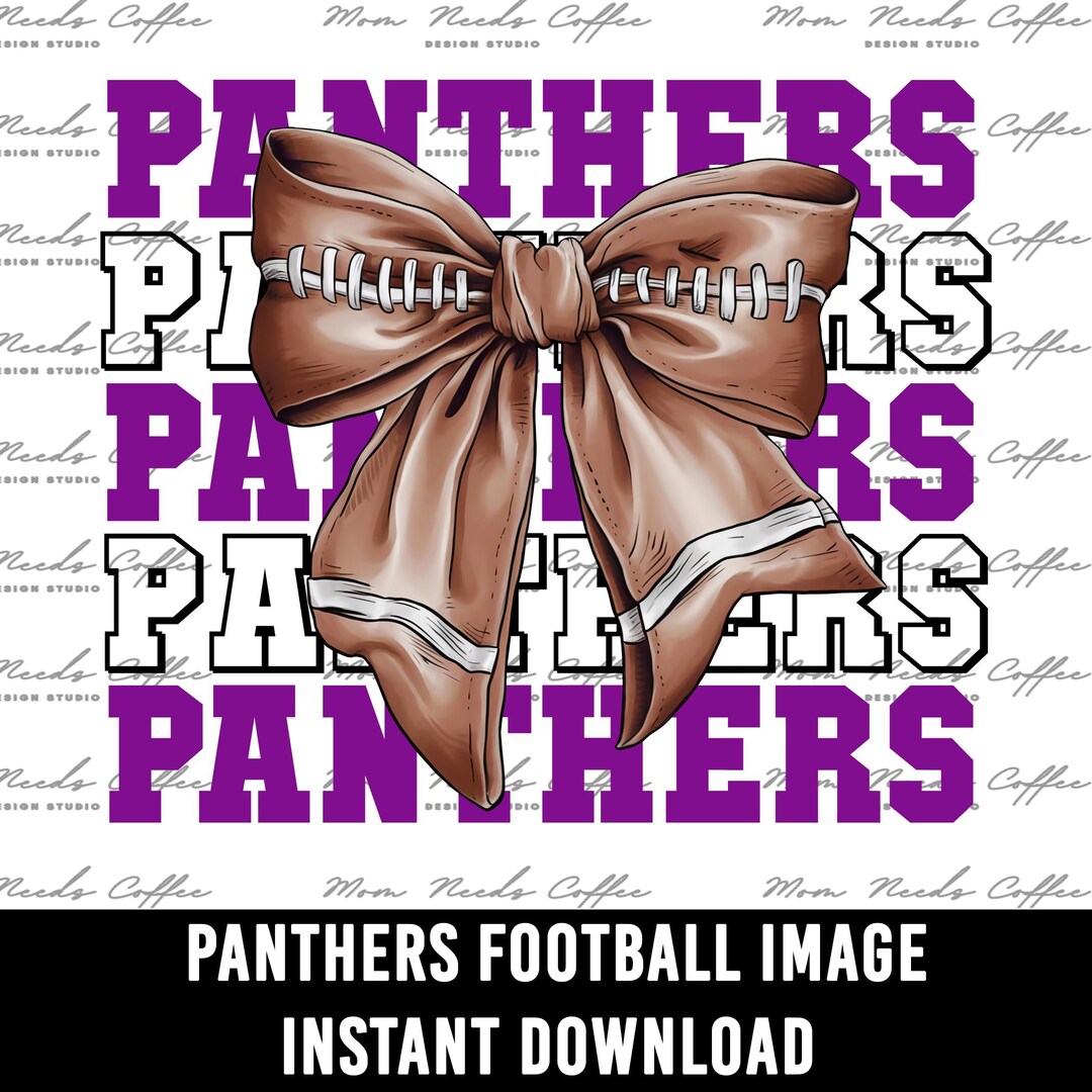 Panthers PNG Transfer, Football Mascot Sublimation, Big Bow PNG ...