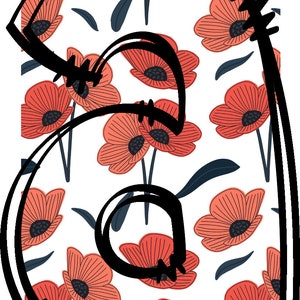 Poppy Alphabet Doodle Poppies Font Letters Floral Numbers PNG Flowers ...